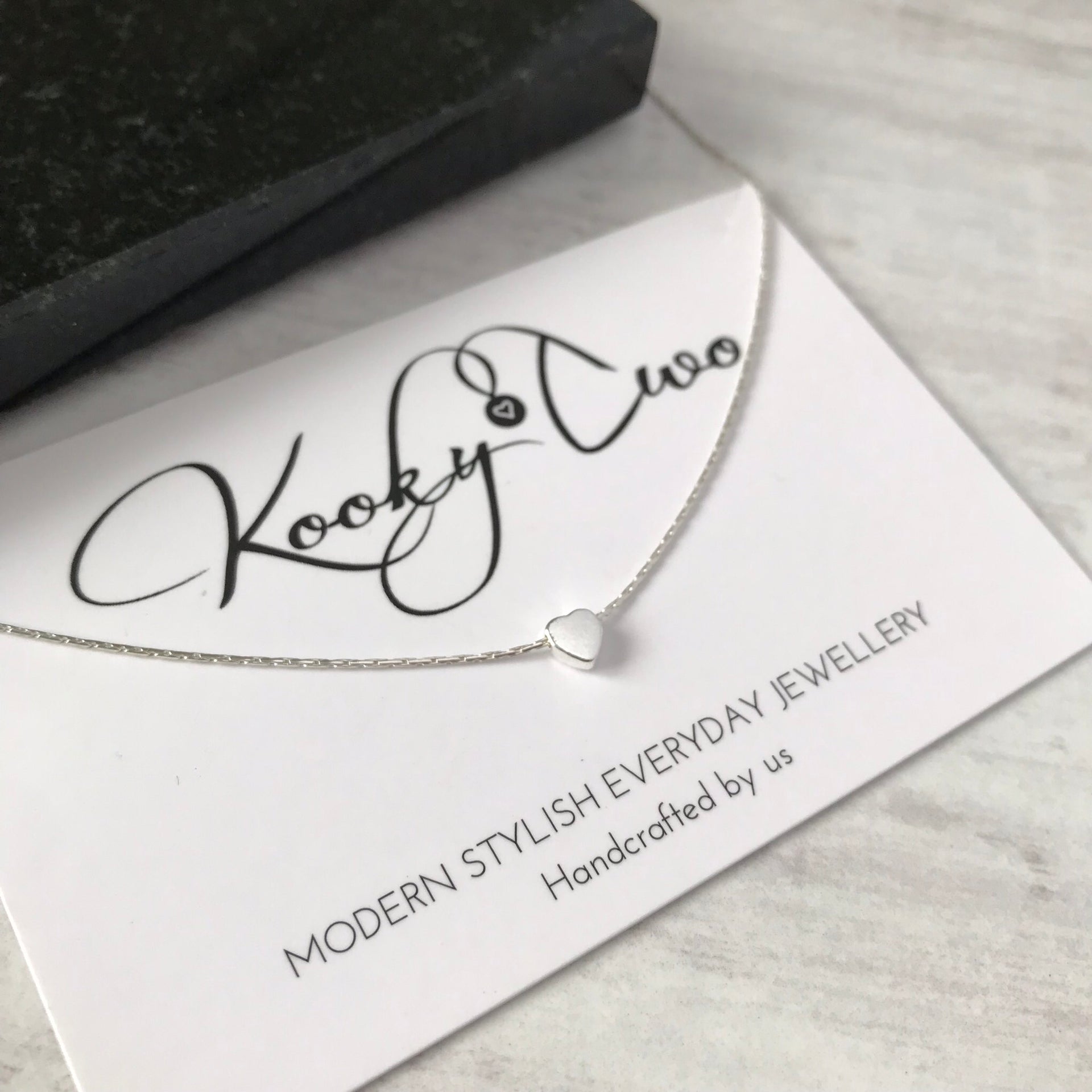 Silver Heart Necklace | Sterling Silver Tiny Heart Necklace | KookyTwo