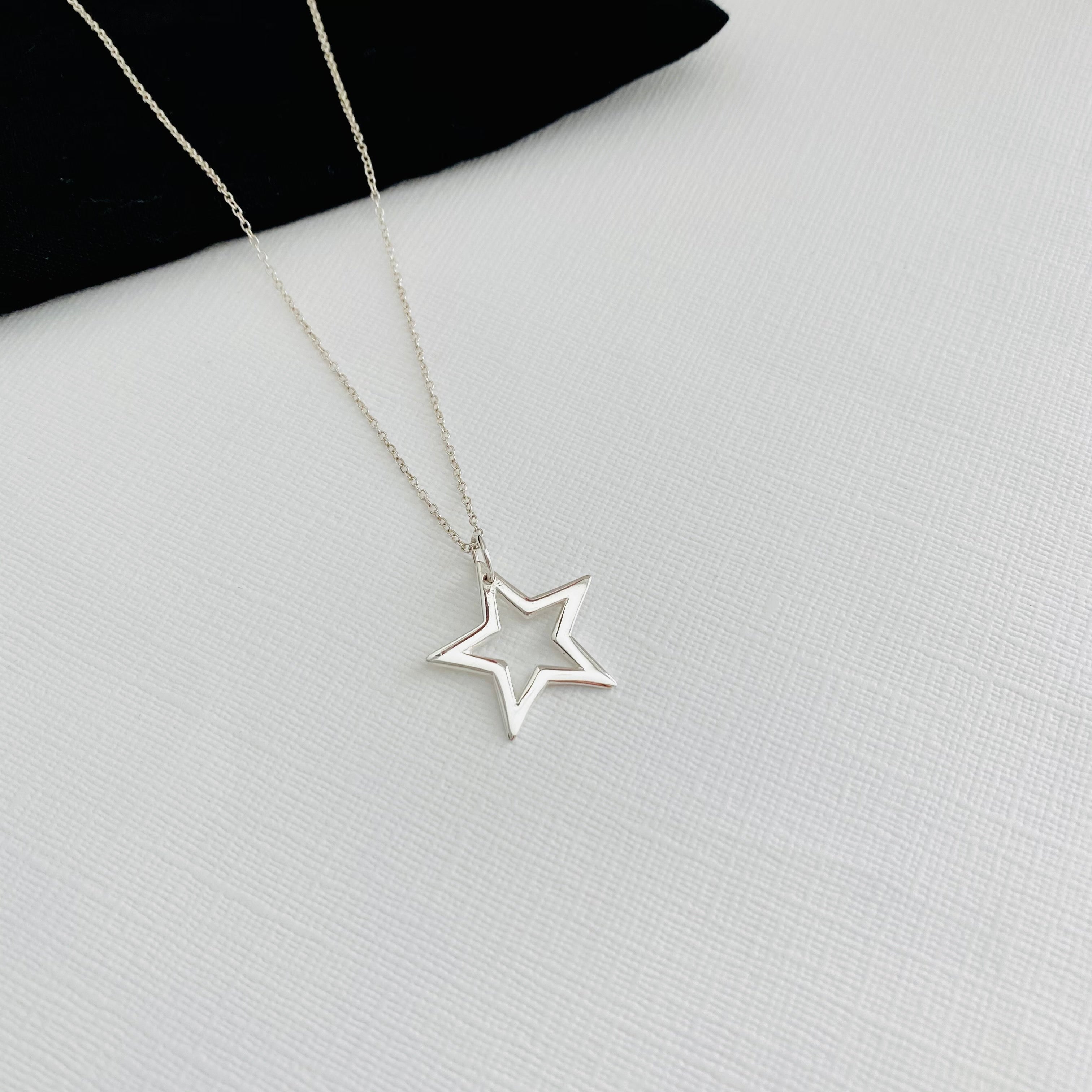 Silver Open Star Necklace