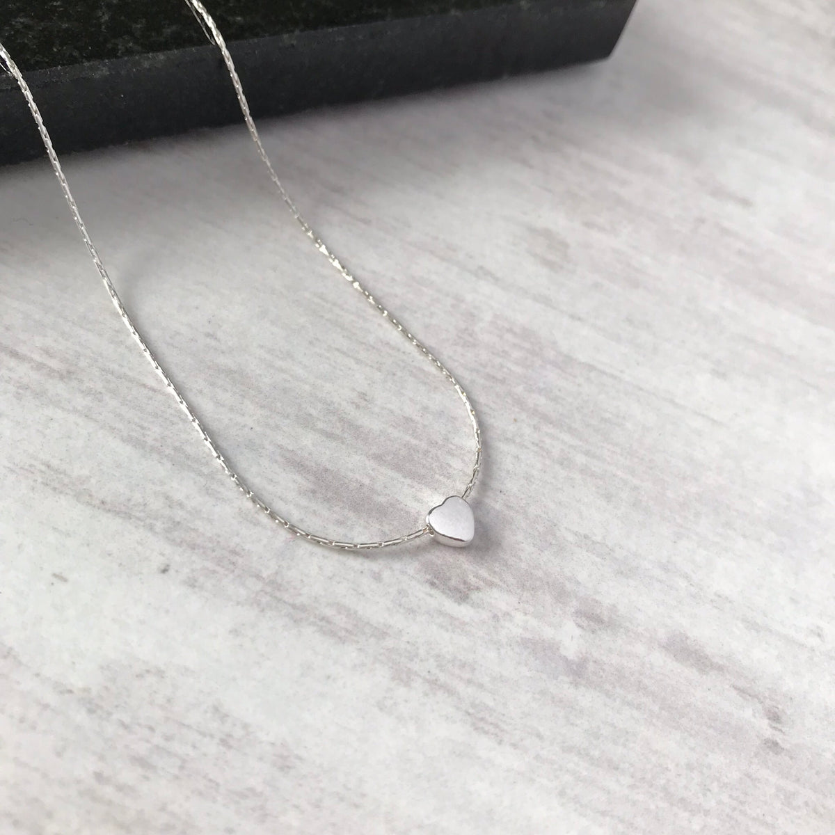 Silver Heart Necklace | Sterling Silver Tiny Heart Necklace | KookyTwo